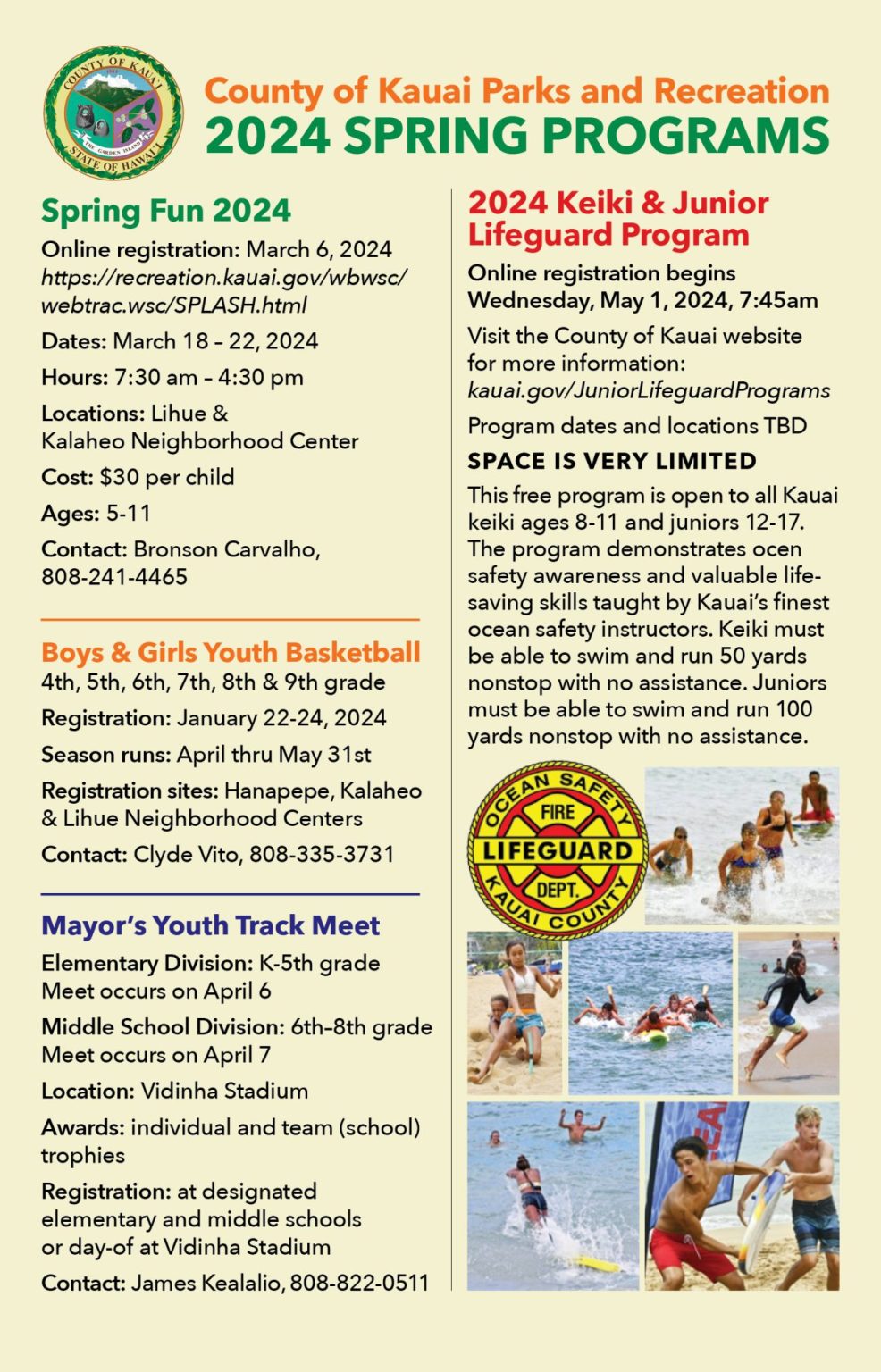 County of Kauai Spring Programs - Kauai Family Magazine